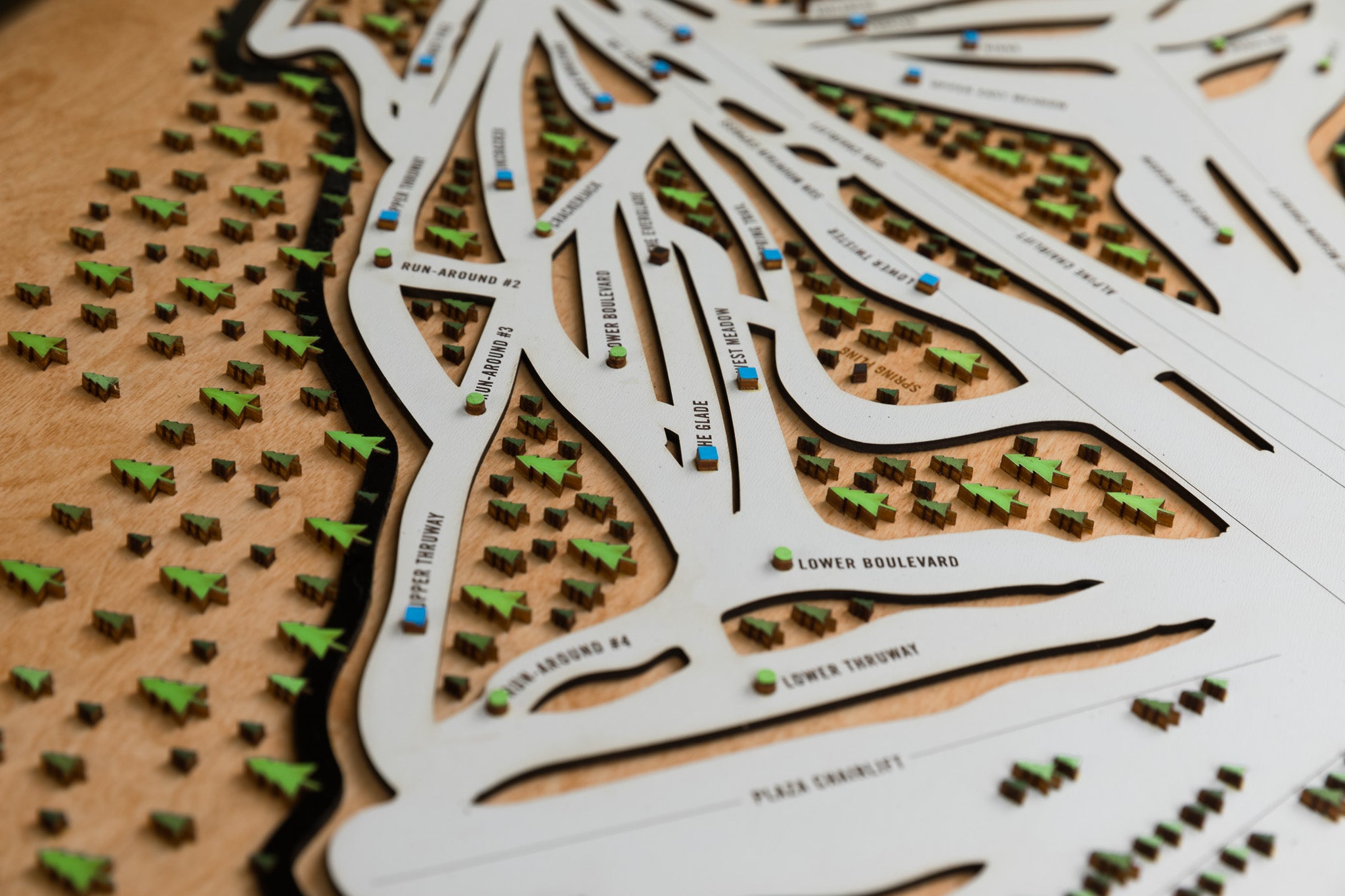 Bromley Vermont Wooden Winter Map – Alpine Drift